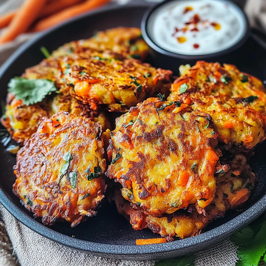 Carrot Potato Fritters - Indian Pakora with Garlic Dip: Irresistible ...